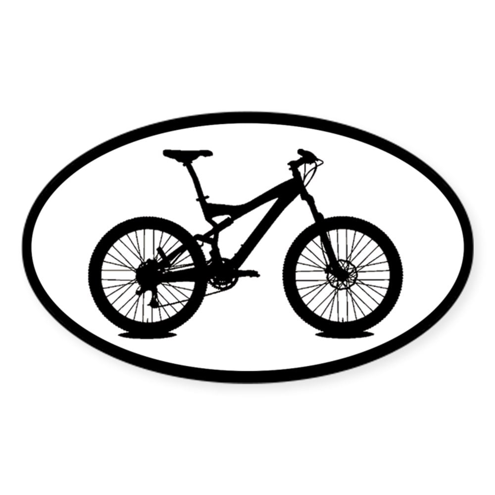 CafePress - Mountain Bike Biking Oval Car Sticker - Sticker (Oval ...