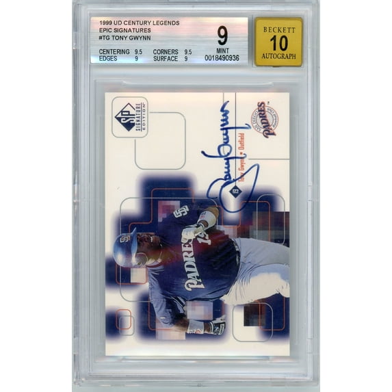 1999 Upper Deck Century Legends Epic Signatures Tony Gwynn #TG BGS 9 ...