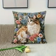 18x18 Inch Short Lint Pillow Cover, Cute Pet Printed Pillowcase (White ...
