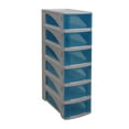 Redmon Designer Stackable Plastic Drawer Storage, Single, Blue, All ...