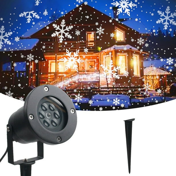 SUWHWEA Outdoor Snowflake Projector Light, HD White Snowflake Light ...
