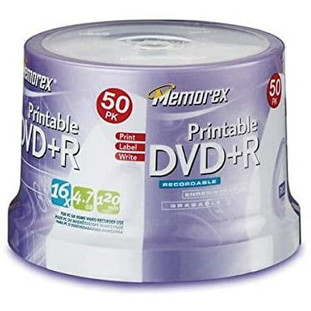 Memorex 3202-4753 Printable DVD+R Spindle, 50-Pack | Walmart Canada