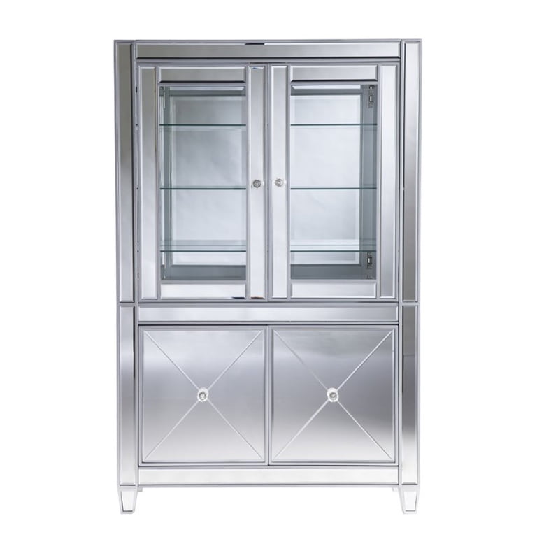Mirage Mirrored Lighted Curio Cabinet | Cabinets Matttroy