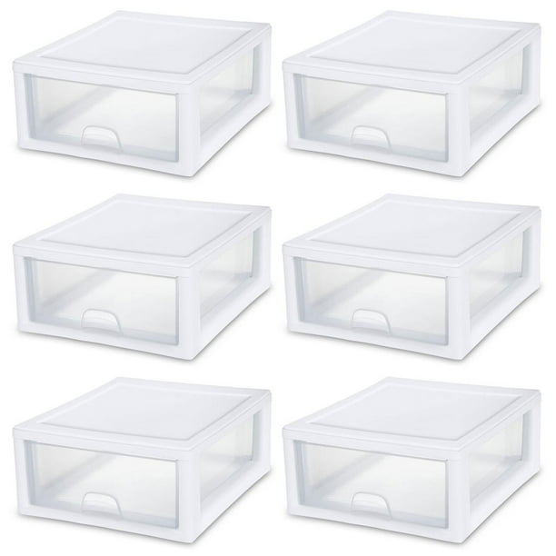 Sterilite 16 Quart Clear Plastic Stacking Storage Drawer Container Box