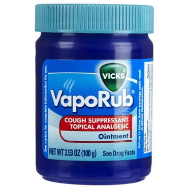 Vicks Vaporub Cough Suppressant Chest Rub Ointment, Original, 6 oz ...