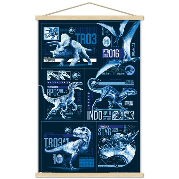 Jurassic World: Fallen Kingdom - Grid Wall Poster with Wooden Magnetic ...