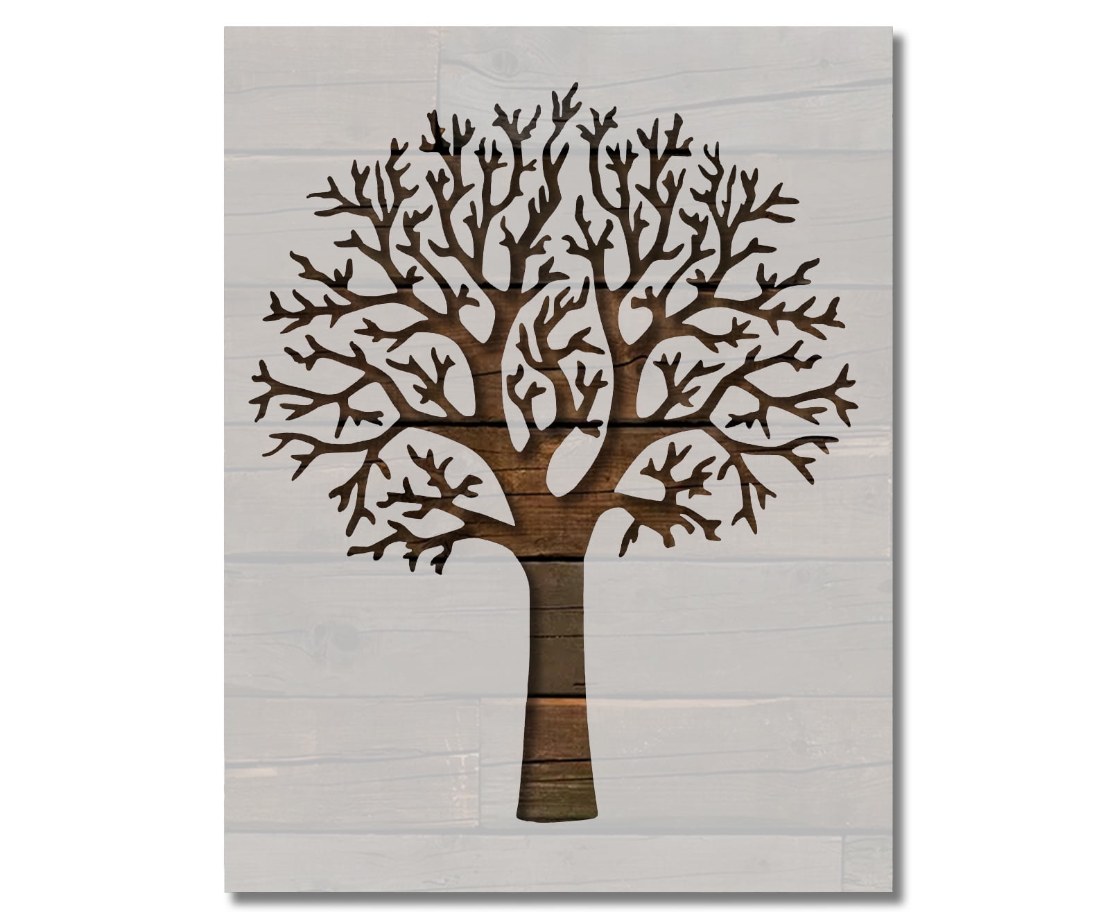 Large Beautiful Country Big Tree Stencil Template Reusable 8.5 x 11 for ...