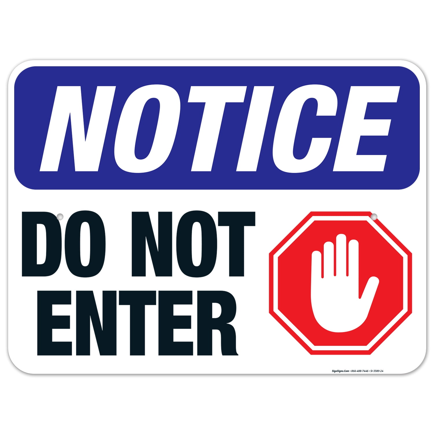 Do Not Enter Red Warning Sign, OSHA Sign, 18x24 Aluminum - Walmart.com