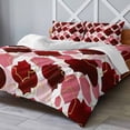 4 Piece Duvet Cover Set Full, Burgundy Red Moroccan Texture Soft ...