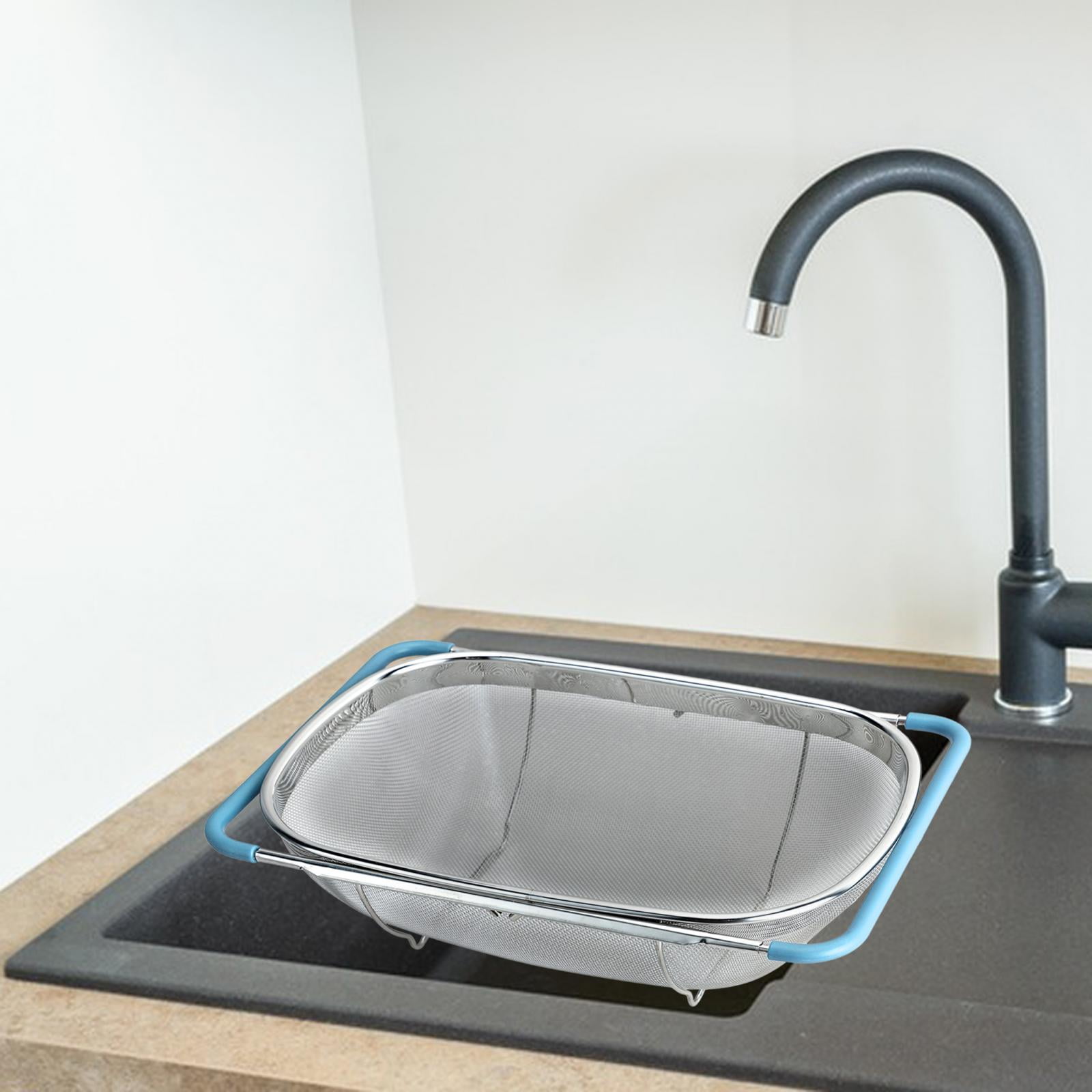 Over Sink Colander Basket, Fruits Vegetables Drain Basket, Expandable ...