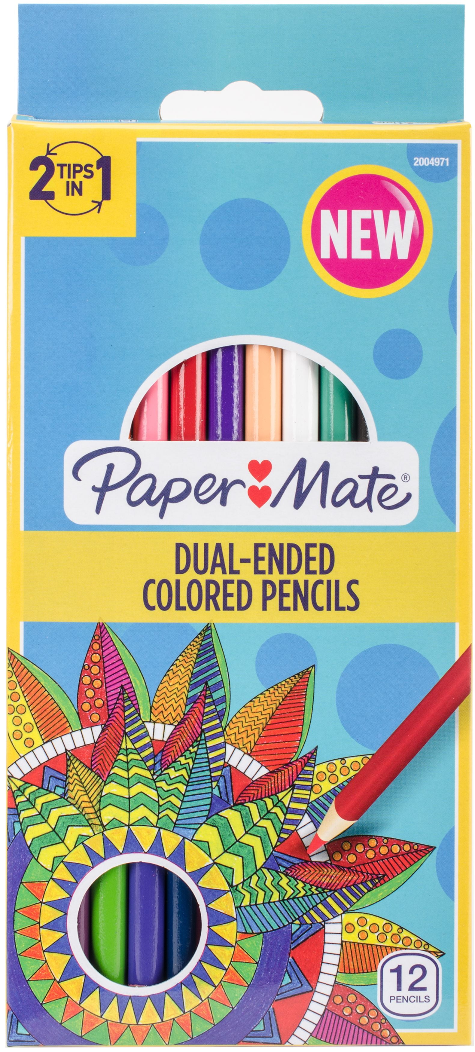 Paper Mate Double-Ended Colored Pencils 12/Pkg-Round Brights - Walmart.com