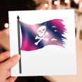 3drose, Pink and Purple Skull and Bones Pirate Flag Illustration, 6 ...