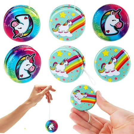 6 Pieces Unicorn Yoyos, Metal Yo-Yo Toys with Colorful Designs Beginner ...