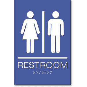 Unisex RESTROOM Sign-Blue / White (4 Units) - Walmart.com