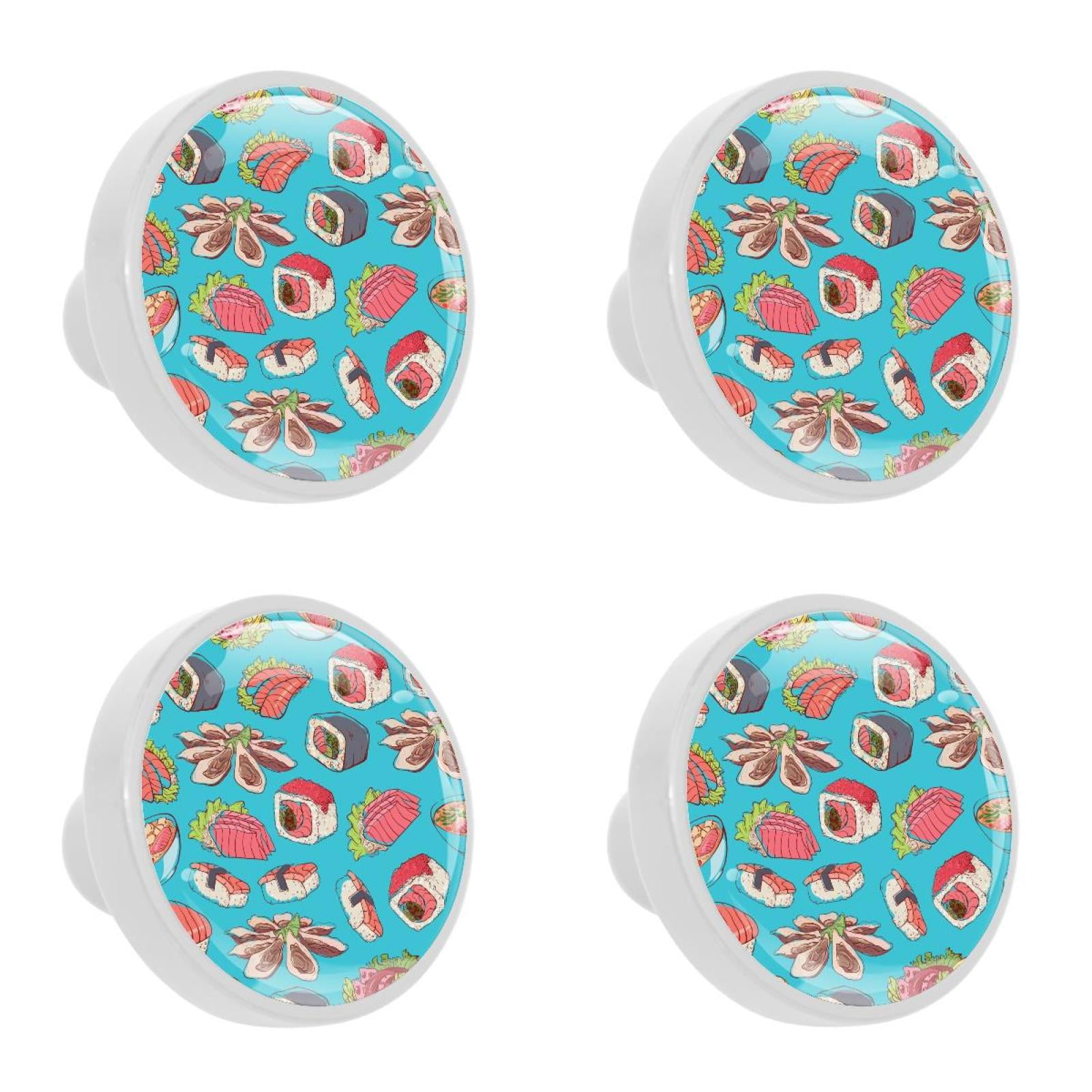 4 Pcs Japanese Cuisine Sushi Knobs for Kitchen Cabinet Cupboard Dresser Bookcase Drawer Pulls ...