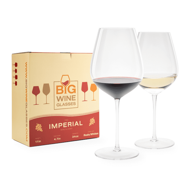 Big Wine Glasses Set Of 2 I Giant Oversized Full Bottle Wine Glasses I Large Red And White Wine