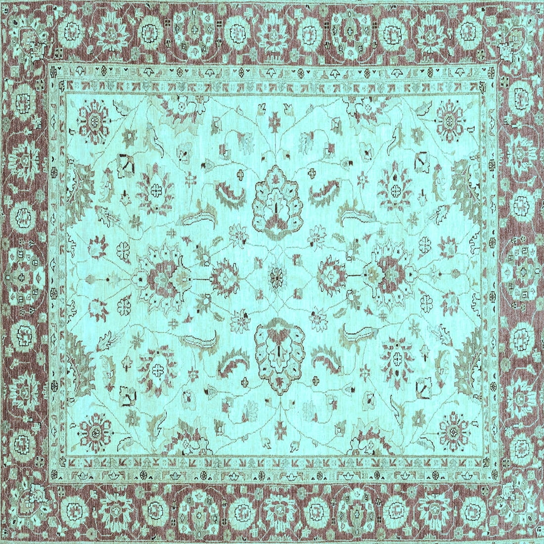 Ahgly Company Indoor Square Oriental Light Blue Traditional Area Rugs ...