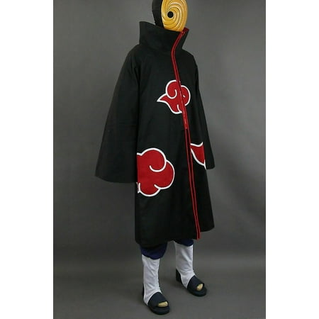 Naruto Akatsuki Tobi Uchiha Obito Robe Cloak Coat + Resin Mask Cosplay ...