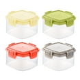 Clear Square Plastic Jars with Leakproof Twist Top Lids - 4 Pack ...