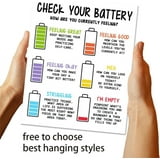 1Pc Check Your Battery Mental Health Poster How Are You Currently ...