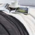 Ameha Luxury Bed Blanket, Gray Solid & Sherpa, King - Breathable ...