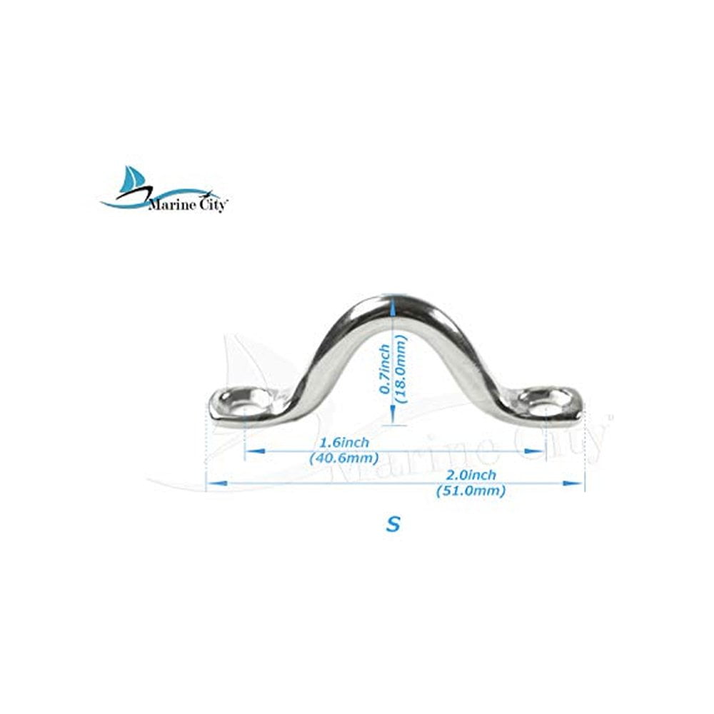 Marine City 304 Stainless Steel Bimini Boat Top Pad Eye, Eye StrapSize ...