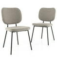 Gymax Set of 4 Fabric Armless Kitchen Dining Chair Padded Modern Accent ...