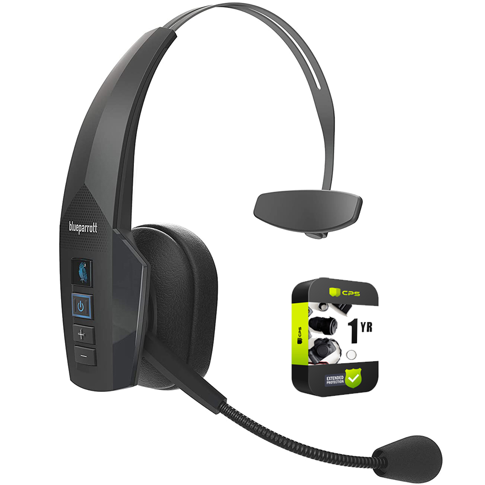 BlueParrott B350XTNEW Bluetooth Mono Noise-Canceling Headset Bundle ...