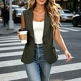 Gytharion Women's Sleeveless Blazer Vest Lightweight Single Button Tops ...