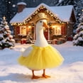 23-Inch Large White Goosey Holiday Decoration Set with Green Hat and ...