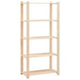 vidaXL Storage Rack Shelving Unit Storage Shelf 5-Tier Solid Pinewood ...