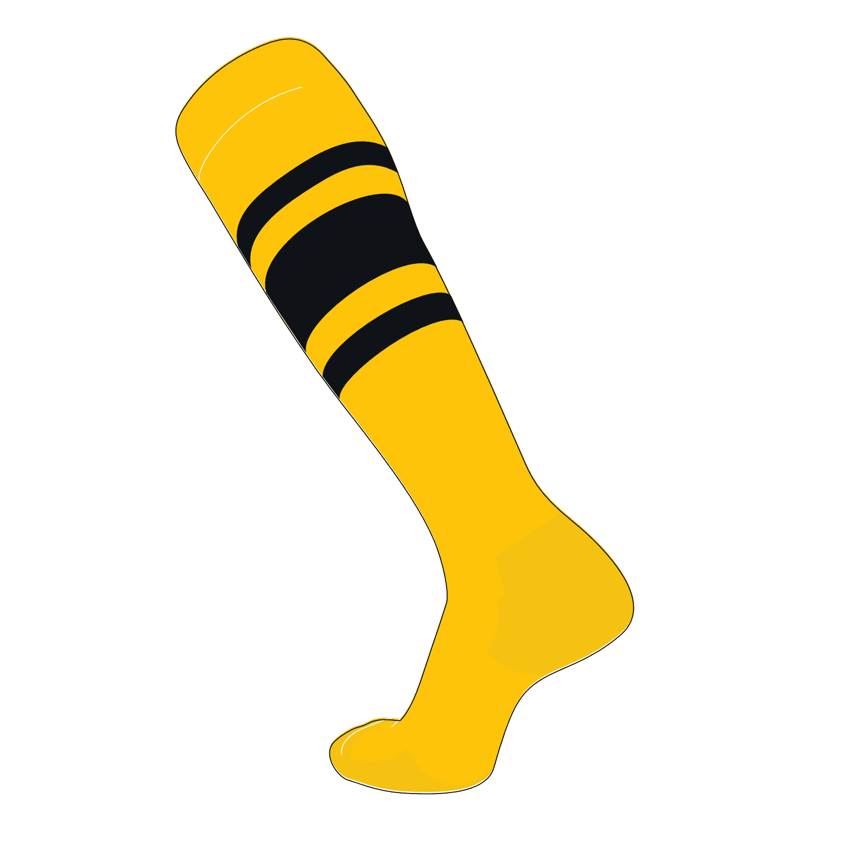 TCK Elite Baseball Football Knee High Striped Socks (C) Gold, Black (L ...