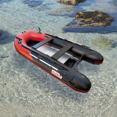 ALEKO BTF320RBK PRO Fishing Inflatable Boat with Aluminum Floor, Front ...