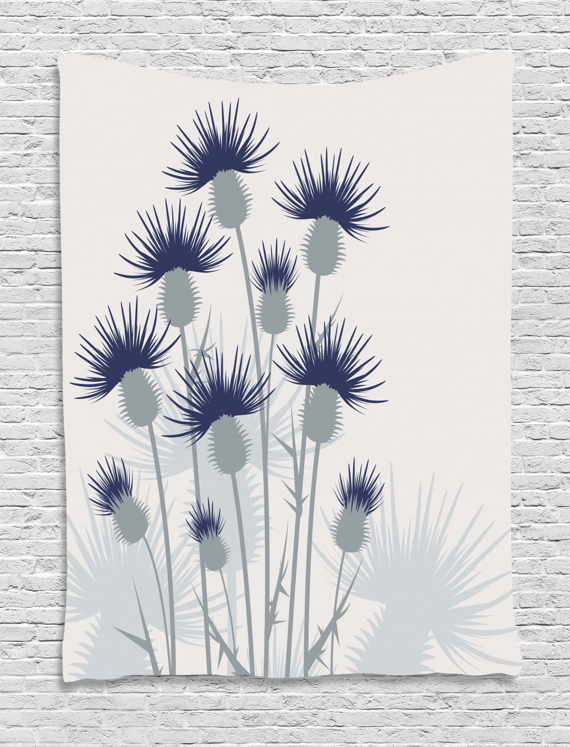 Thistle Tapestry, Gardening Theme Abstract Graphic Thistles Flowers ...