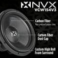 NVX VCW154 1000-Watt 15" VC-Series Dual 4-Ohm Car Subwoofer - Walmart ...