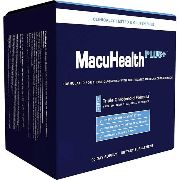 MacuHealth PLUS+ Eye Vitamins Supplement for Adults (90 Days Supply ...
