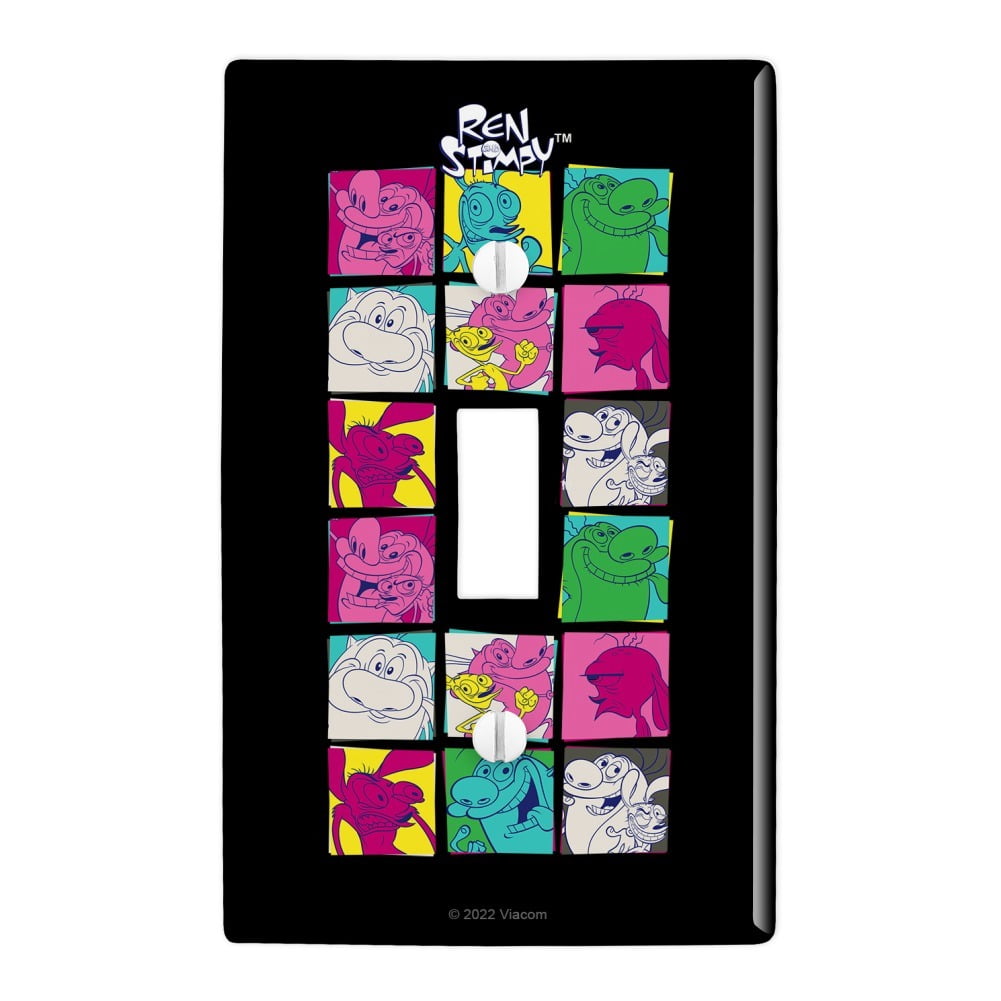 Ren and Stimpy Warhol Grid Front Plastic Wall Decor Toggle Light Switch ...