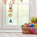 Aihimol Wooden Couple Bunny Hanging Wind Bell Pendant,Easter Cartoon ...