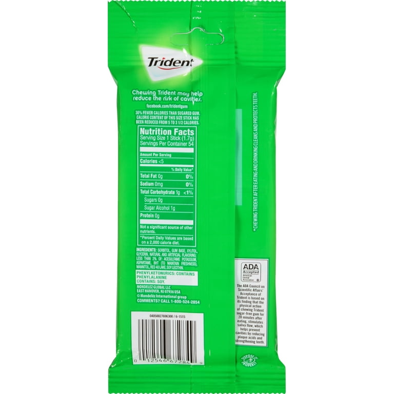 Trident Bubble Gum Ingredients