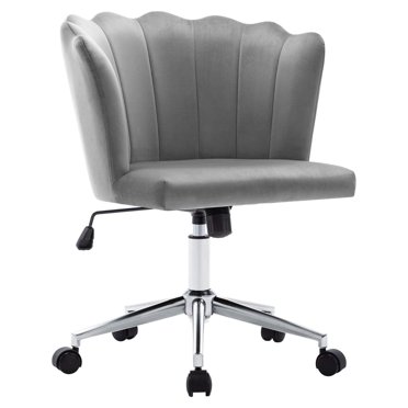 YOUNIKE Chic Faux Leather Swivel Task Chair, Armless & Adjustable ...