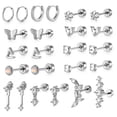 12 Pairs Hypoallergenic Flat Back Earrings,Cartilage Earring Sets for ...