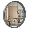 "WallBeyond 24"" Round Bathroom Vanity Mirror, Gray Wood Frame, Home ...