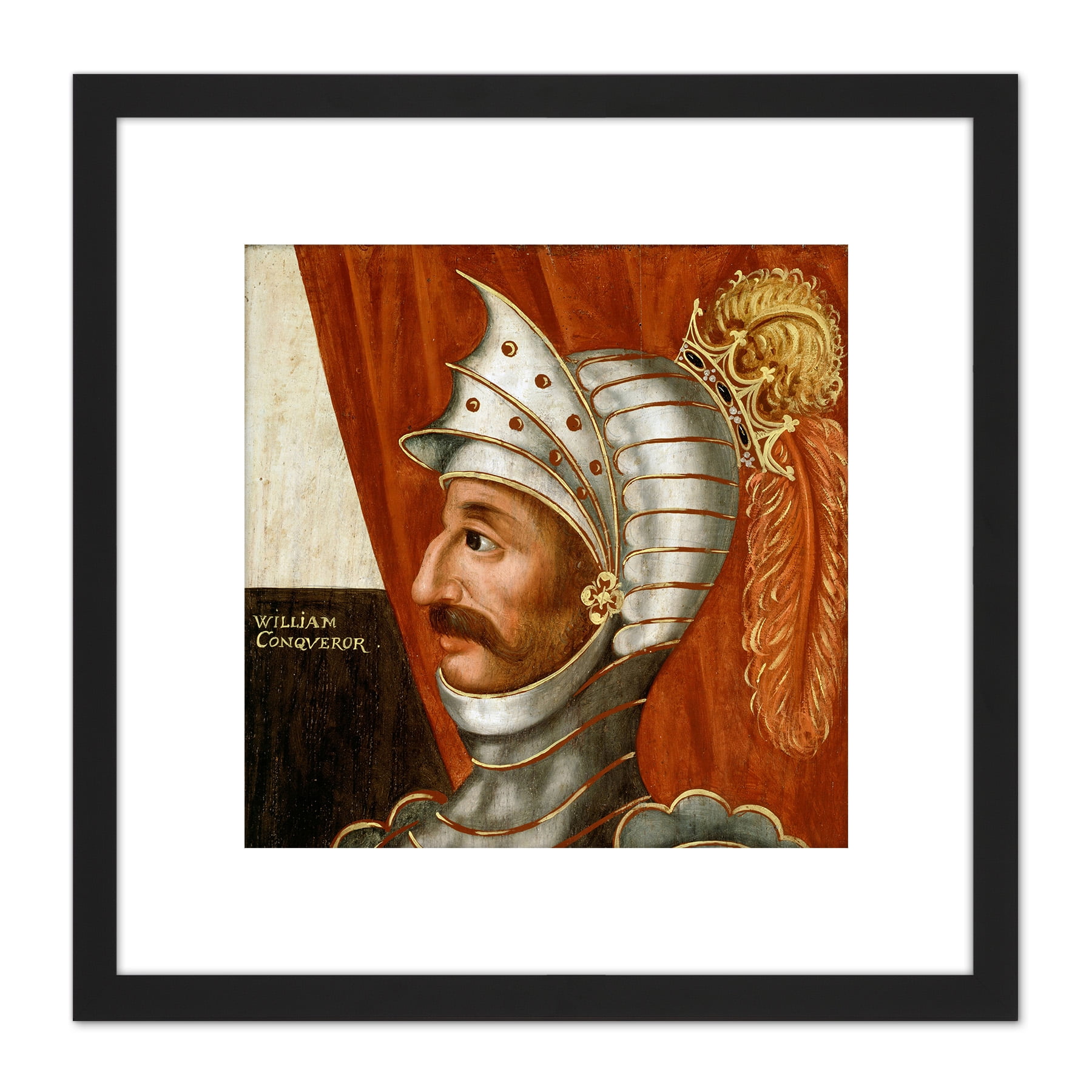 British School William The Conqueror 8X8 Inch Square Wooden Framed Wall ...