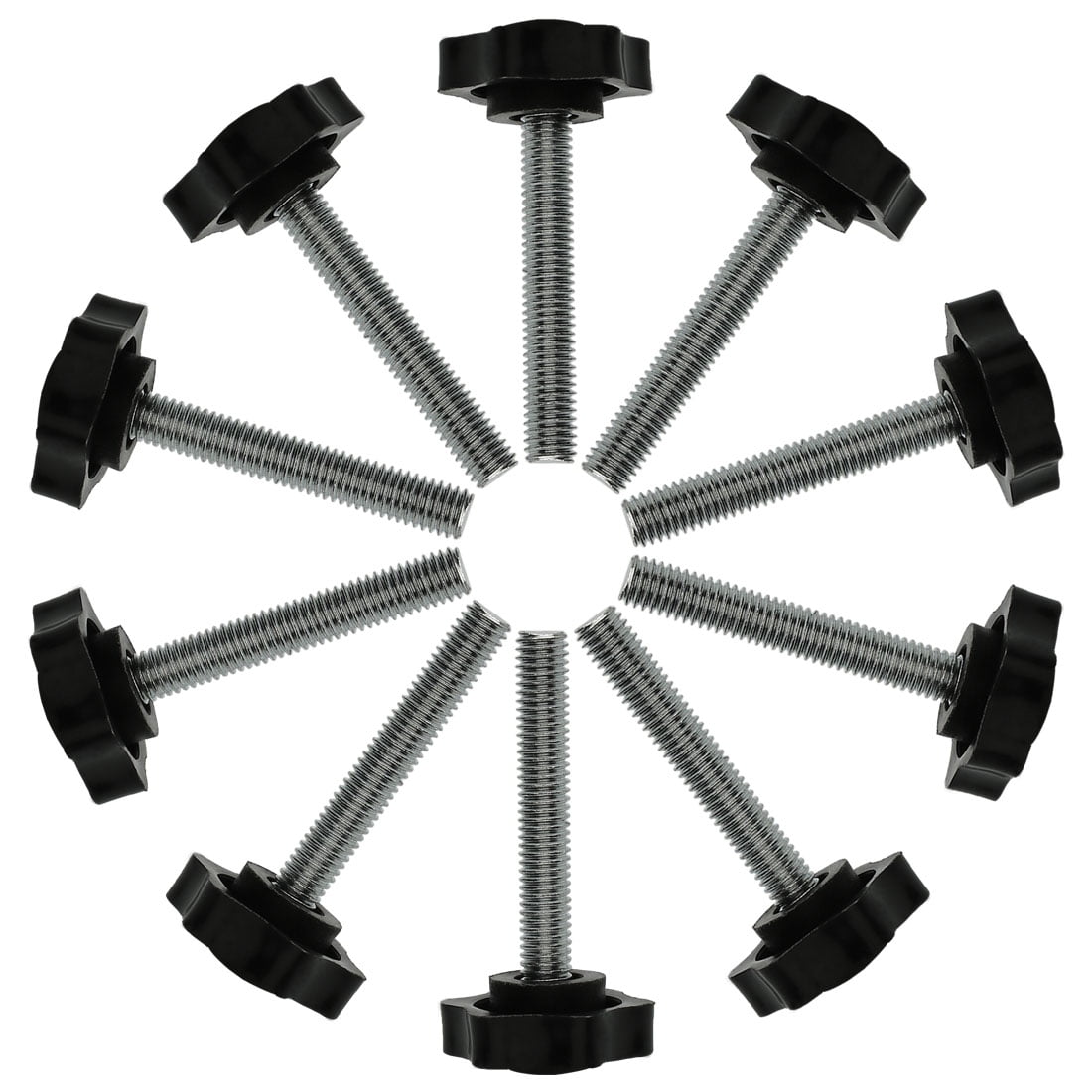 10 Pcs M8 x 50mm Male Thread Clamping Screw on Star Knob Grip 32mm Dia ...