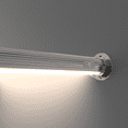 30" Round Ridged LED Closet Hanging Rod in Chrome with PIR Motion ...