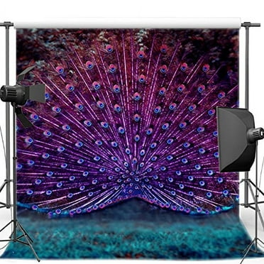 GCKG 7x5ft Peacock Photography Backdrop,Peacock Polyester Photography ...