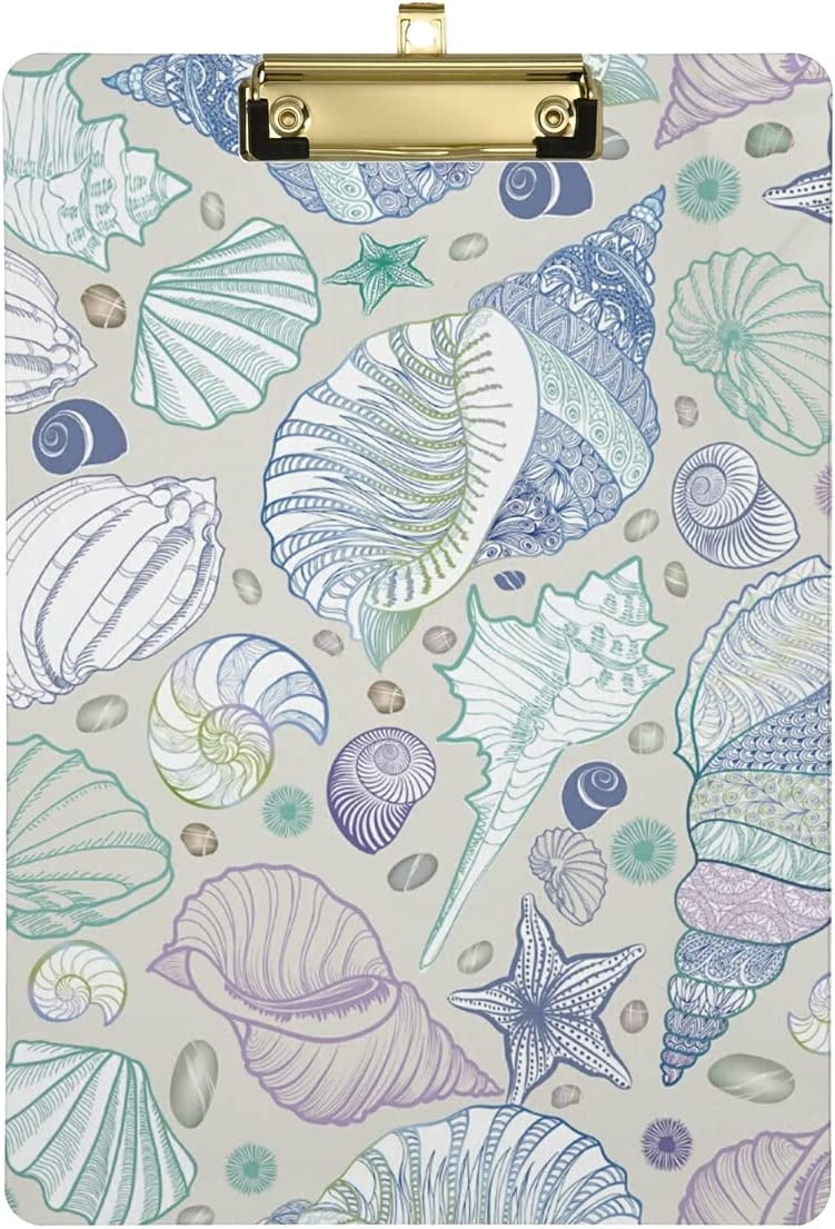 FMSHPON Sea Seashell Clipboard Hardboard Wood Nursing Clip Board and ...