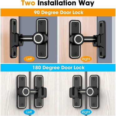 Sliding Barn Door Lock Hardware, 90/180 Degree Locks for Barn Doors, Flip Gate Latches for Barn ...