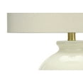 26" Cream Ceramic Table Lamp with Ivory Shade - Transitional Bedside ...