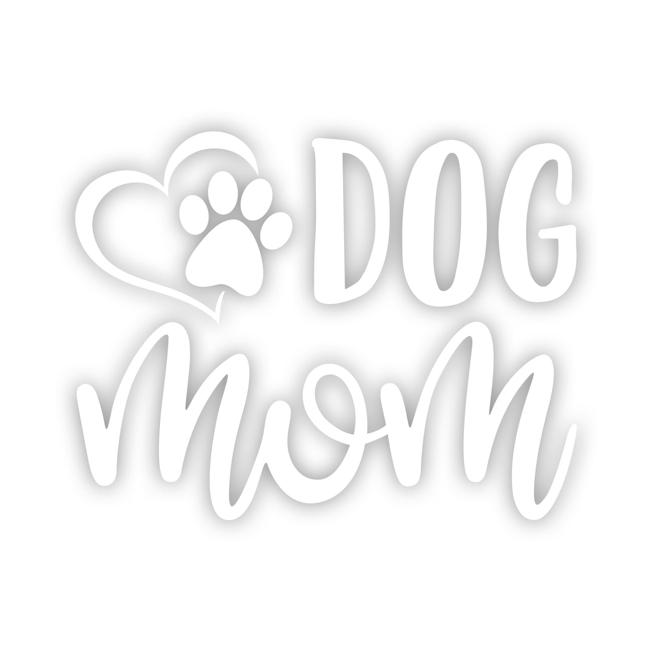 Dog Mom Paw Heart Sticker Decal Die Cut - Self Adhesive Vinyl ...